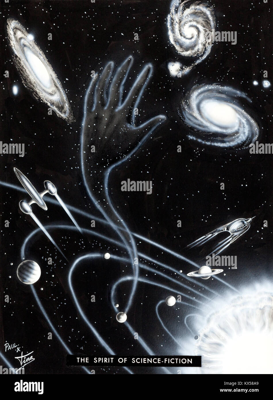 The Hand in Space Stock Photo - Alamy