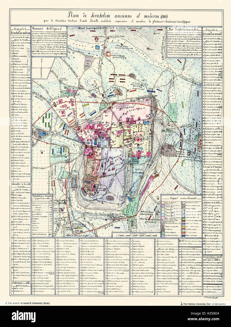 Plan of the Ancient & Modern City of Jerusalem Stock Photo - Alamy