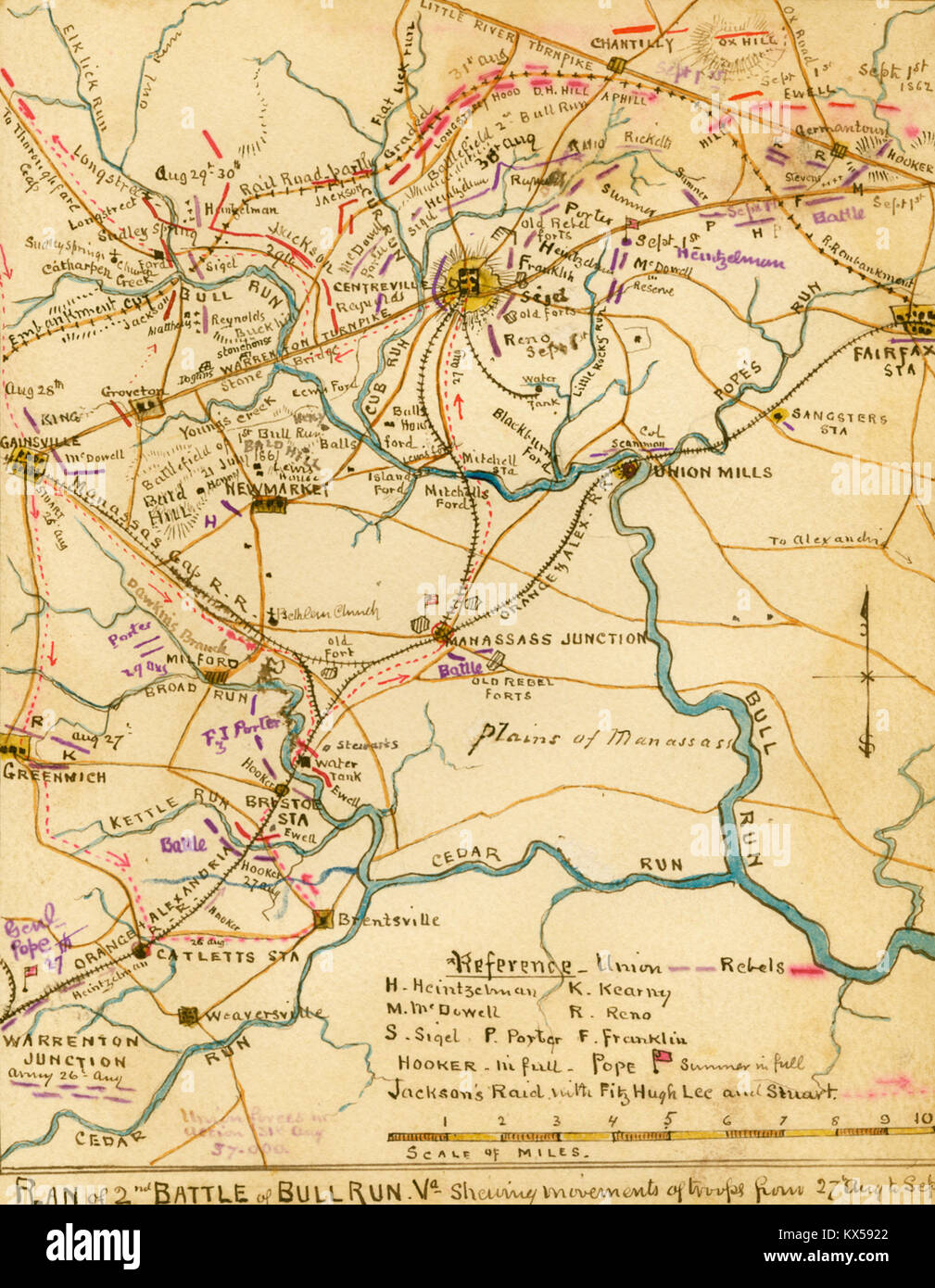 Map of the battle of bull run hi-res stock photography and images - Alamy