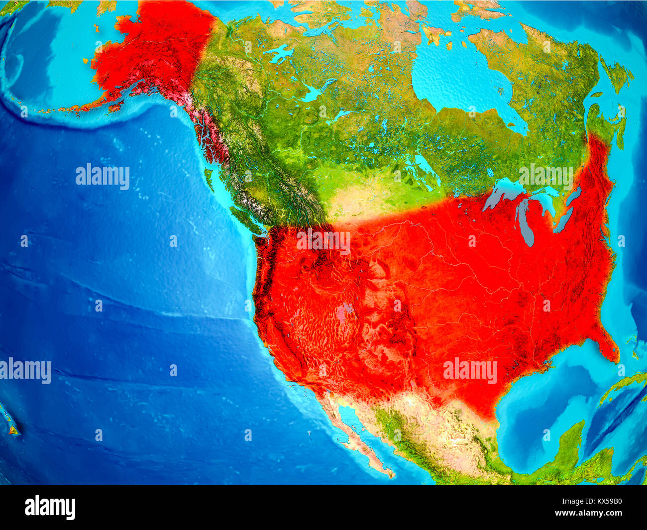 Map north america usa highlighted hi-res stock photography and images ...