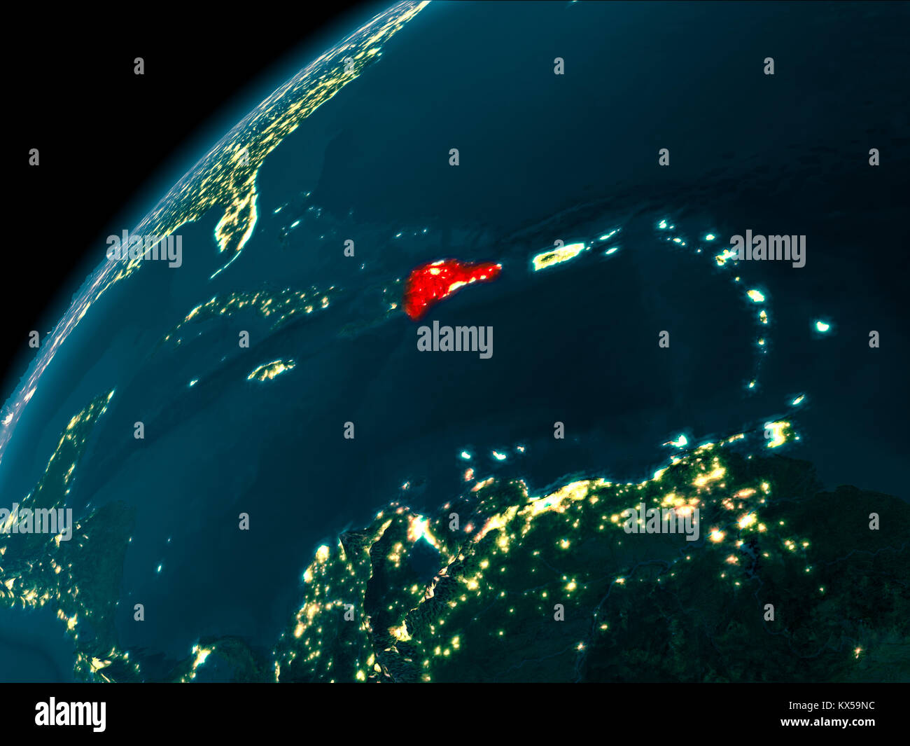 Dominican republic 3d satellite map hi-res stock photography and images ...