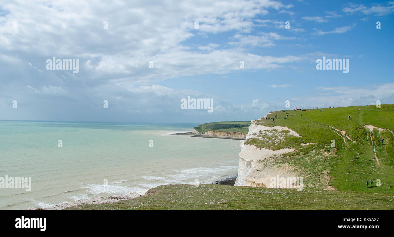 World renowned English white cliffs of seven sisters Stock Photo - Alamy