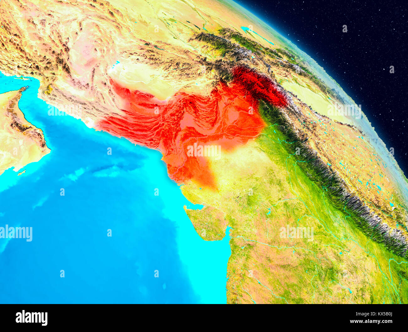 Satellite view pakistan country hi-res stock photography and images - Alamy