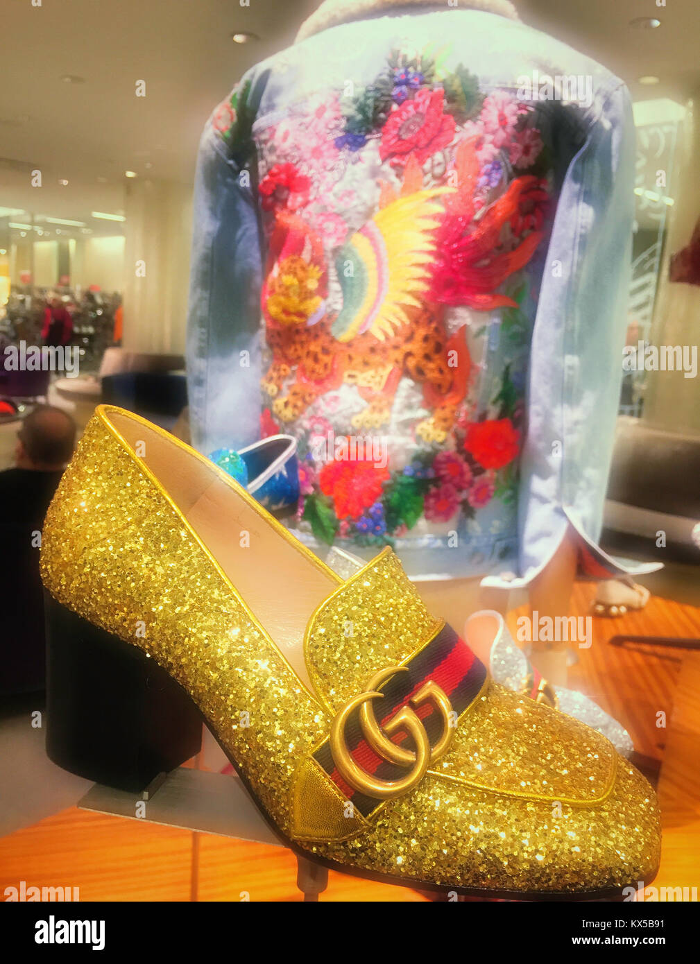 Gucci Display in Saks Fifth Avenue, NYC Stock Photo - Alamy