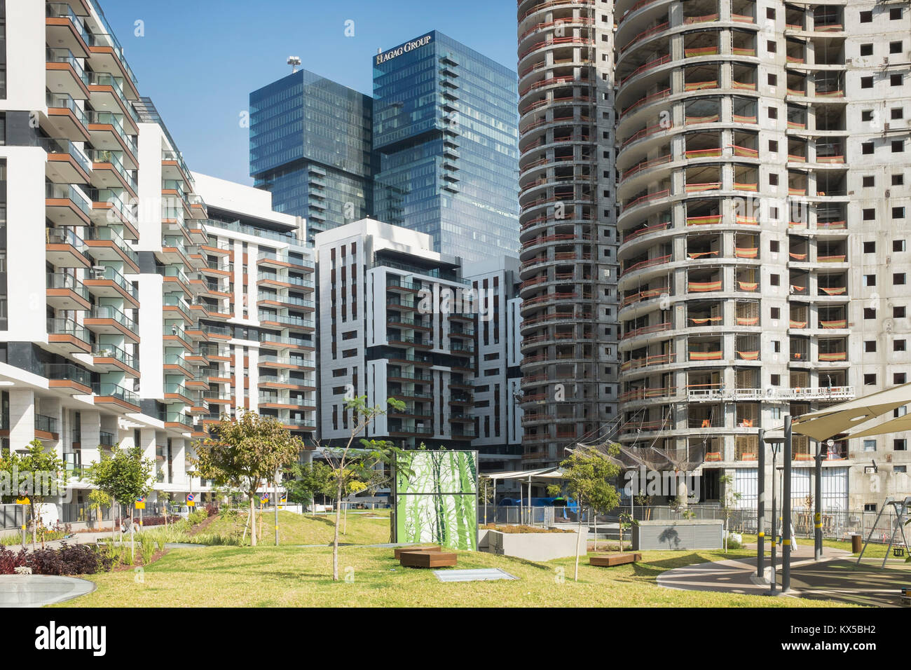 construction of residential apartment blocks, Tel Aviv, Israel Stock ...
