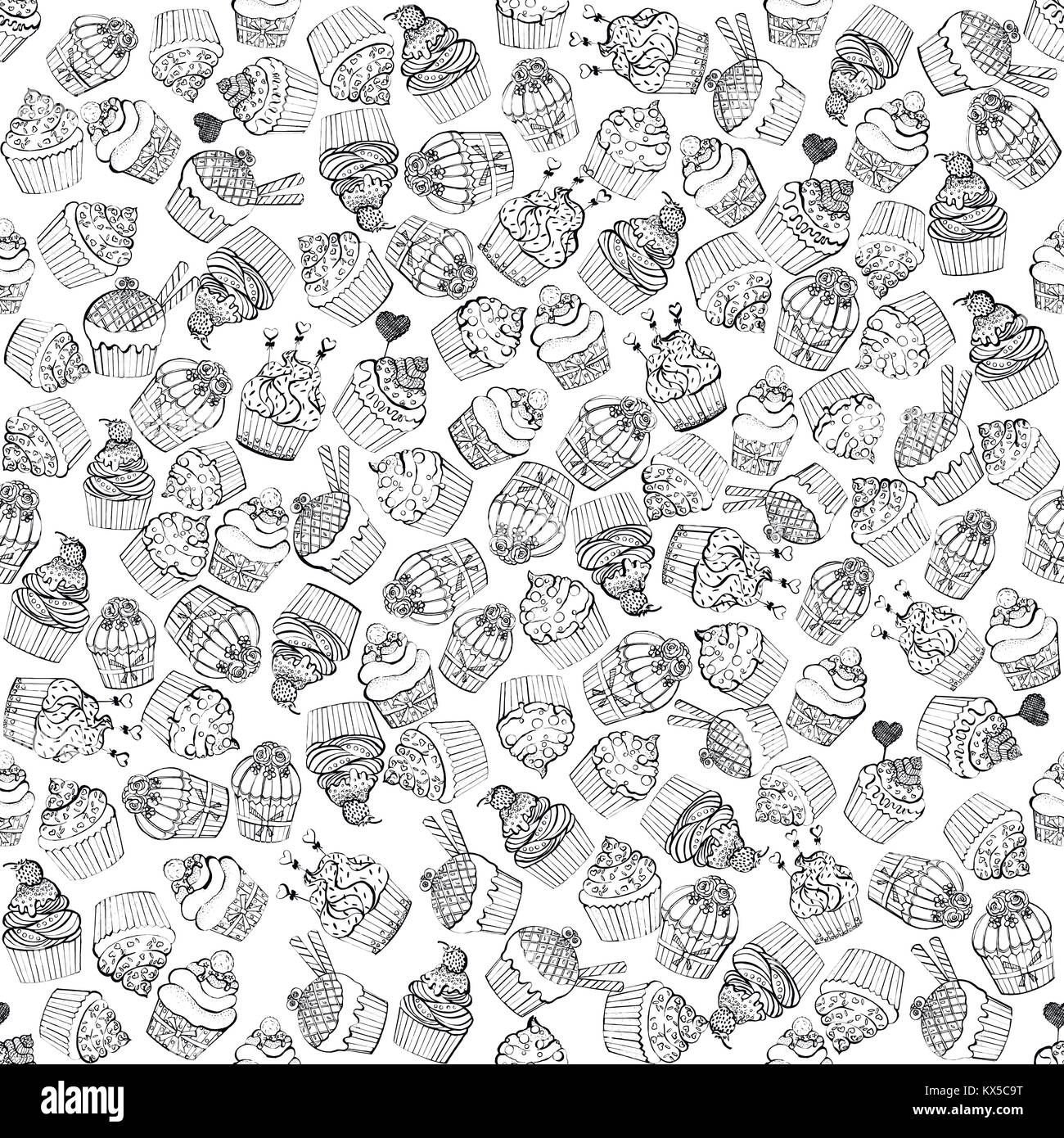 Black and white cupcakes Stock Vector Images - Alamy