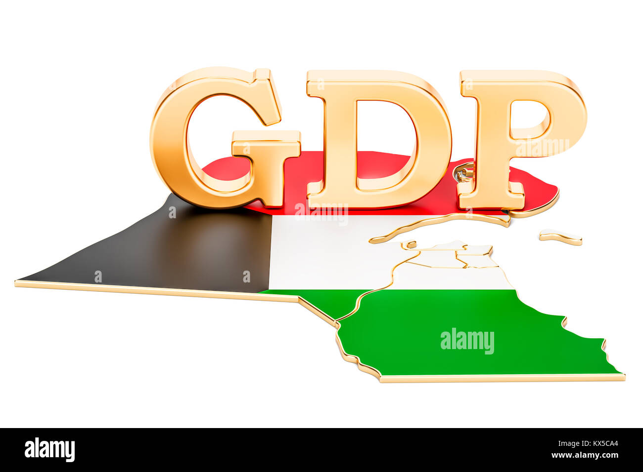 gross domestic product GDP of Kuwait concept, 3D rendering isolated on ...