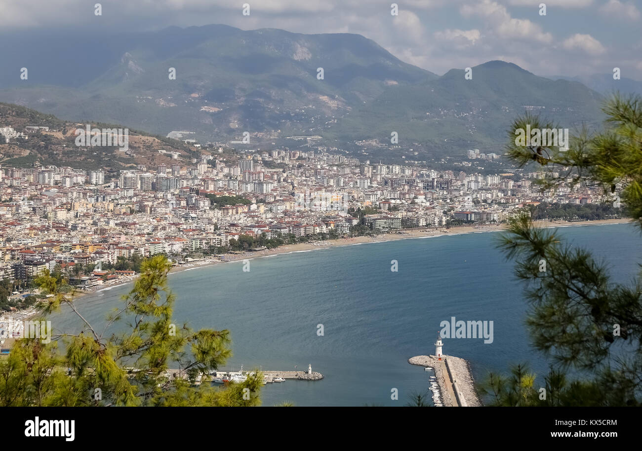 Alanya Town in Antalya City, Mediterranean Coast of Turkey Stock Photo ...