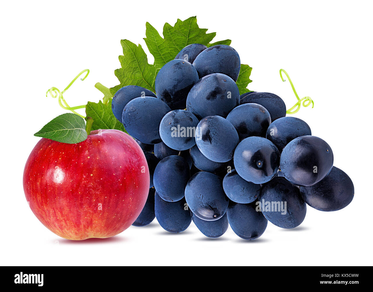apples and grapes isolated on white background Stock Photo - Alamy