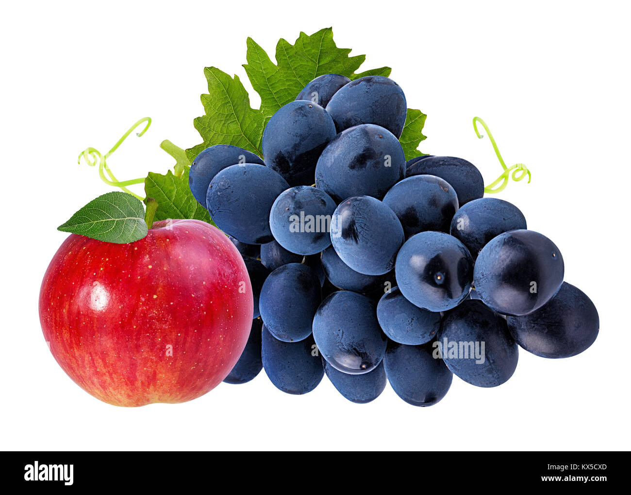 apples and grapes isolated on white background Stock Photo - Alamy