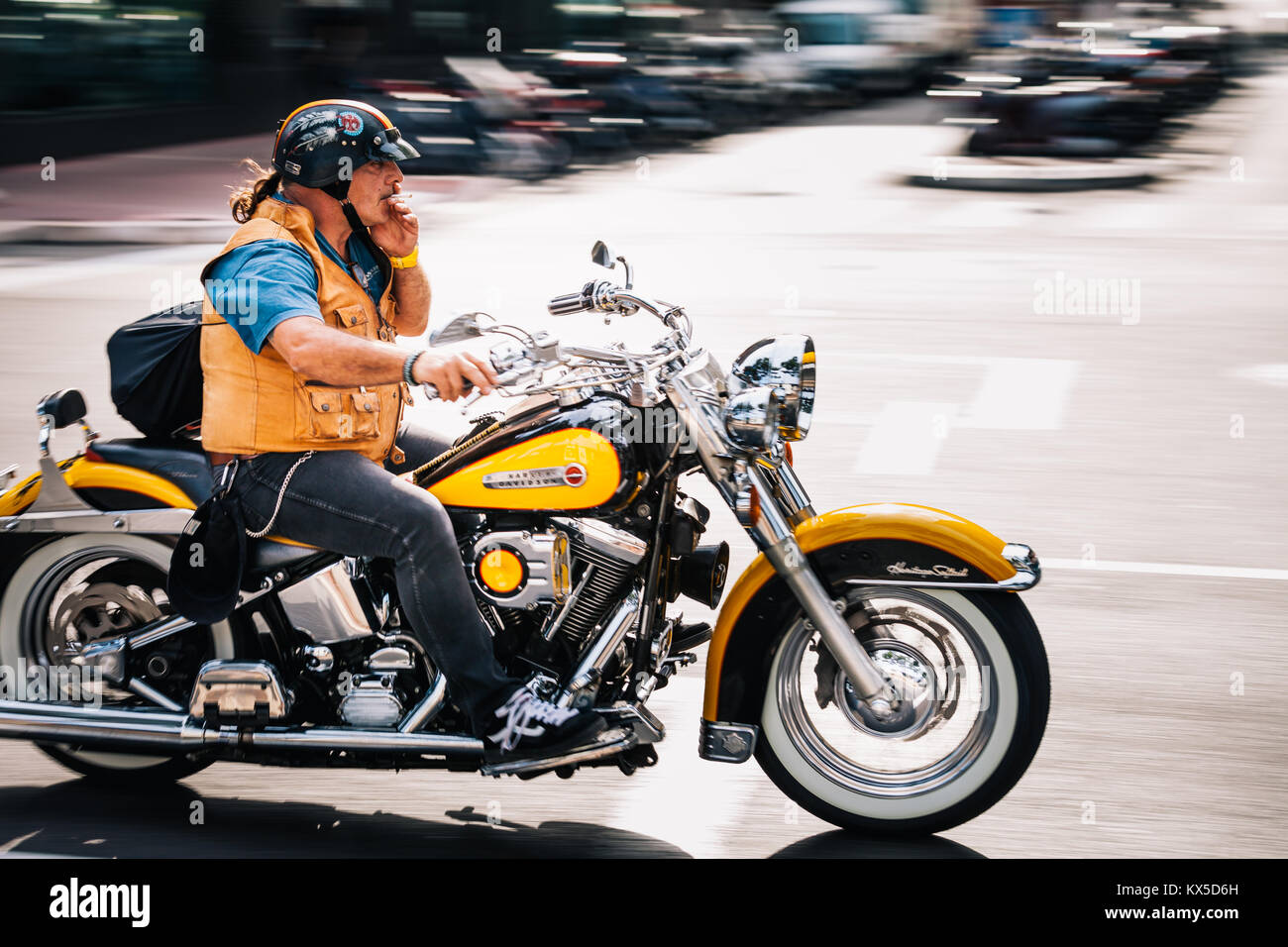 Man Riding Harley Davidson Motorcycle High Resolution Stock Photography ...