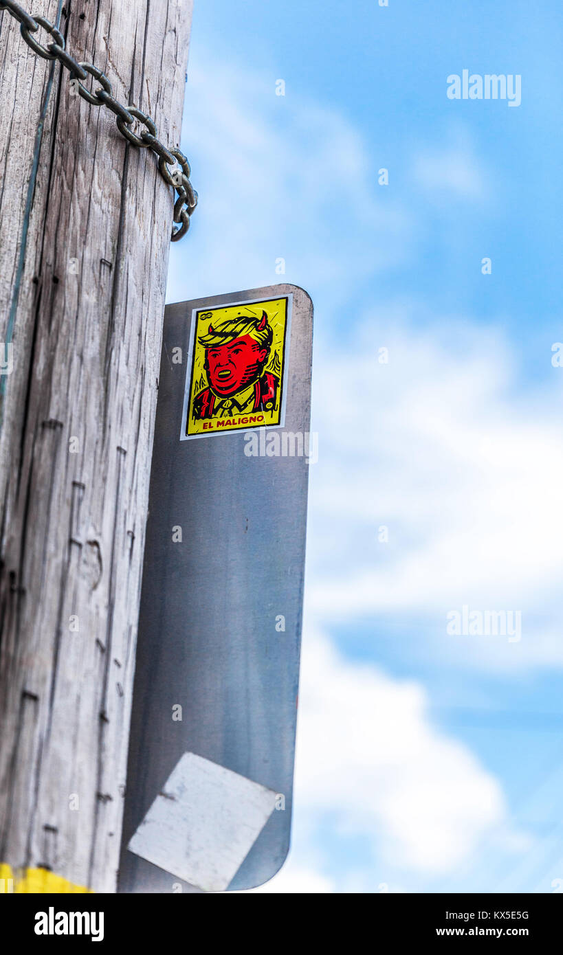 Donald Trump sticker art, Wynwood, Miami, Florida, USA Stock Photo - Alamy