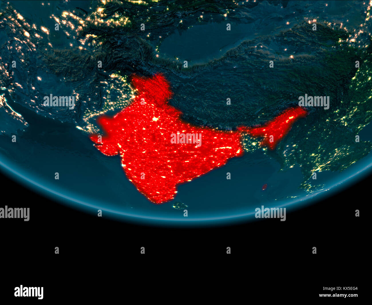India highlighted on world map hi-res stock photography and images - Alamy