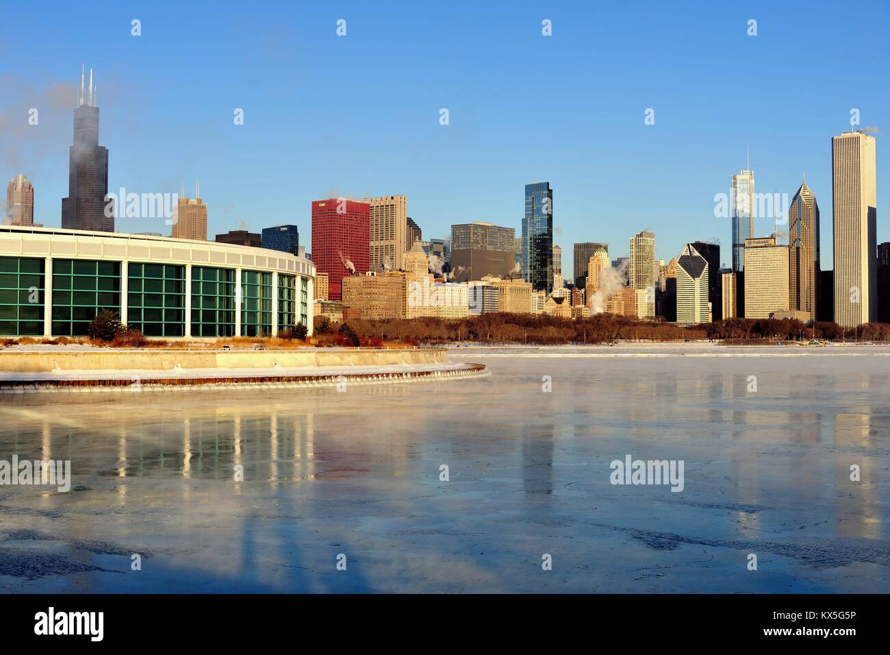 Winds and bitter cold created vapor both above the ice in Lake Michigan ...