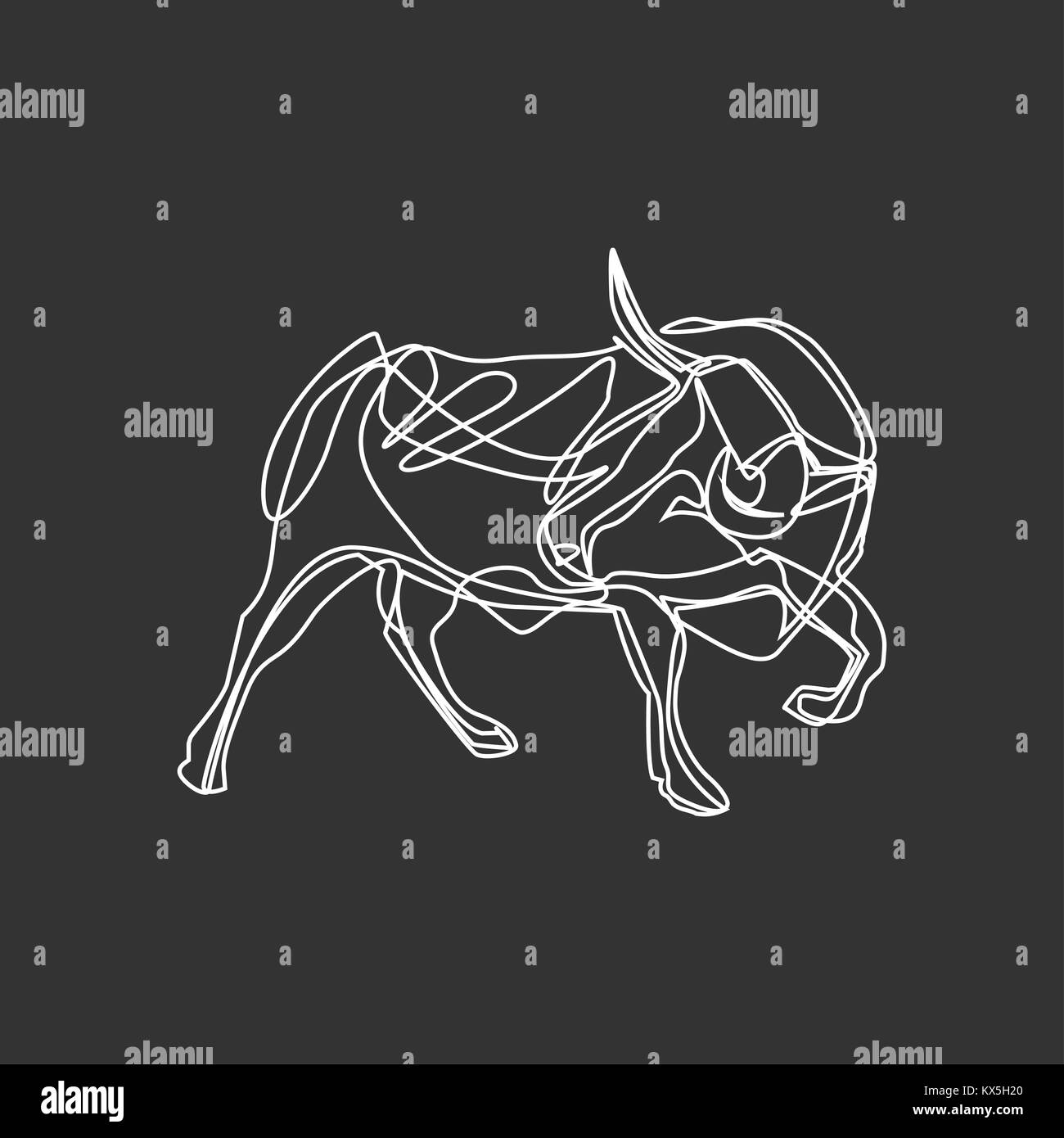 Skull bull outline vector Black and White Stock Photos & Images - Alamy