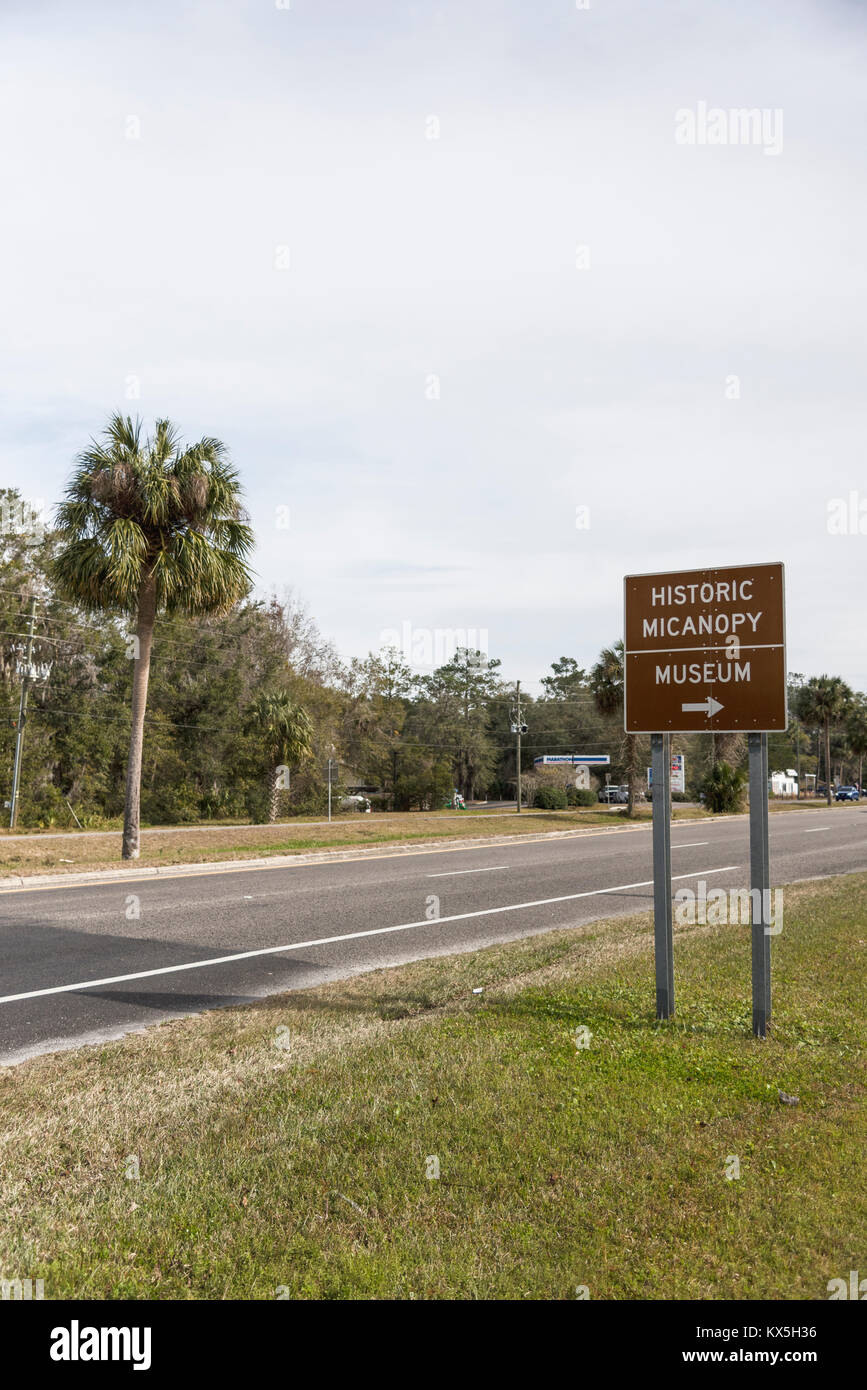 Historic Town of Micanopy, Florida Road Sign Stock Photo - Alamy