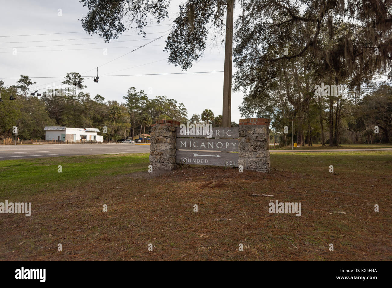 Historic Town of Micanopy, Florida Road Sign Stock Photo - Alamy