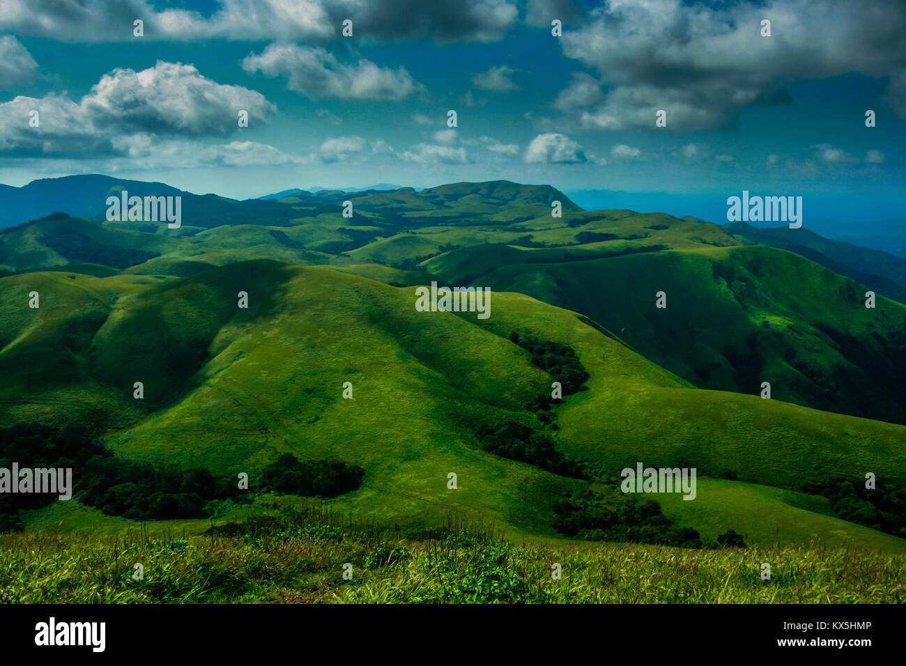 Western Ghats landscapes around Coorg in Karnataka, India Stock Photo ...