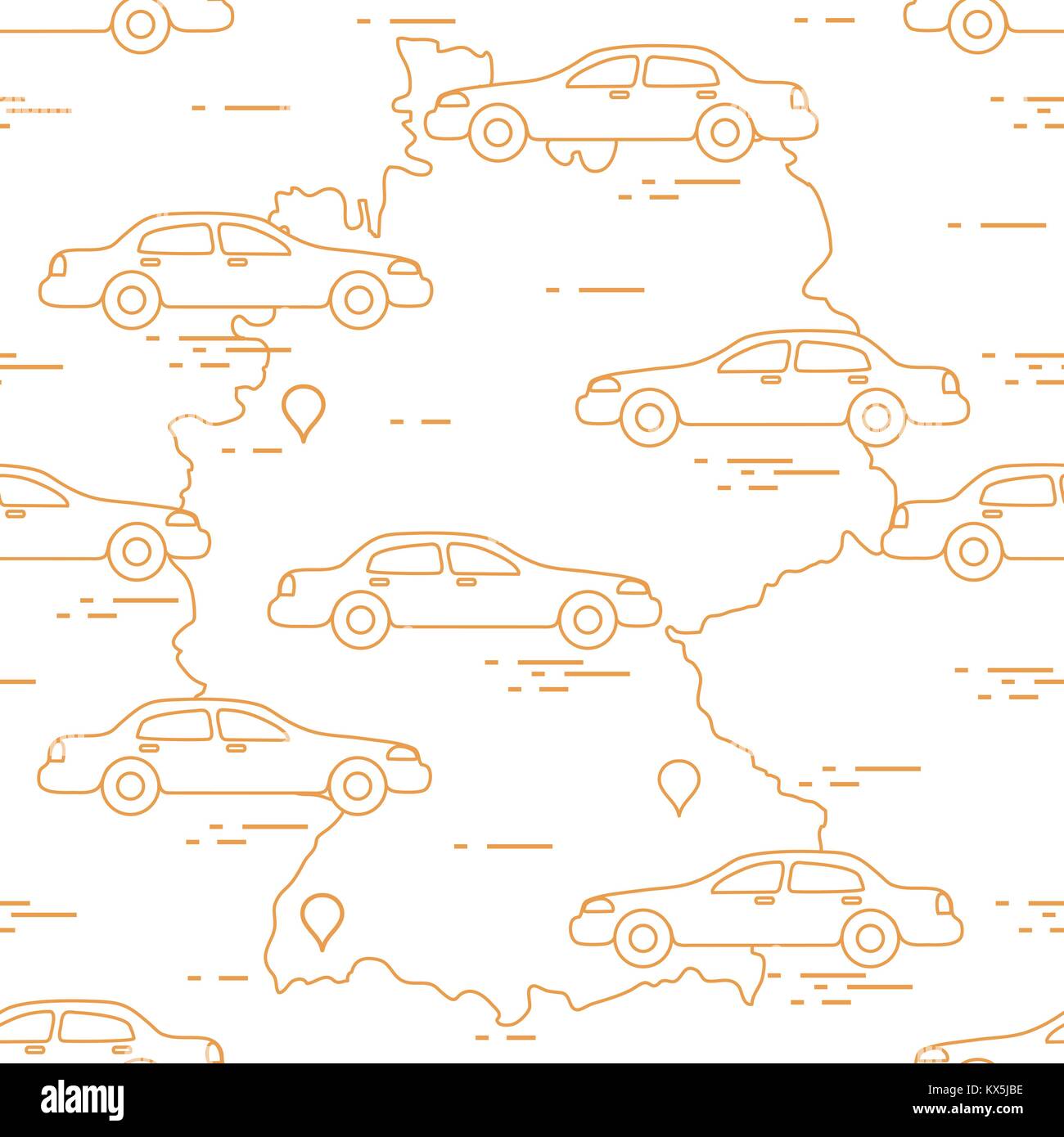 Pattern with cars and map of Germany. Travel and leisure. Design for ...