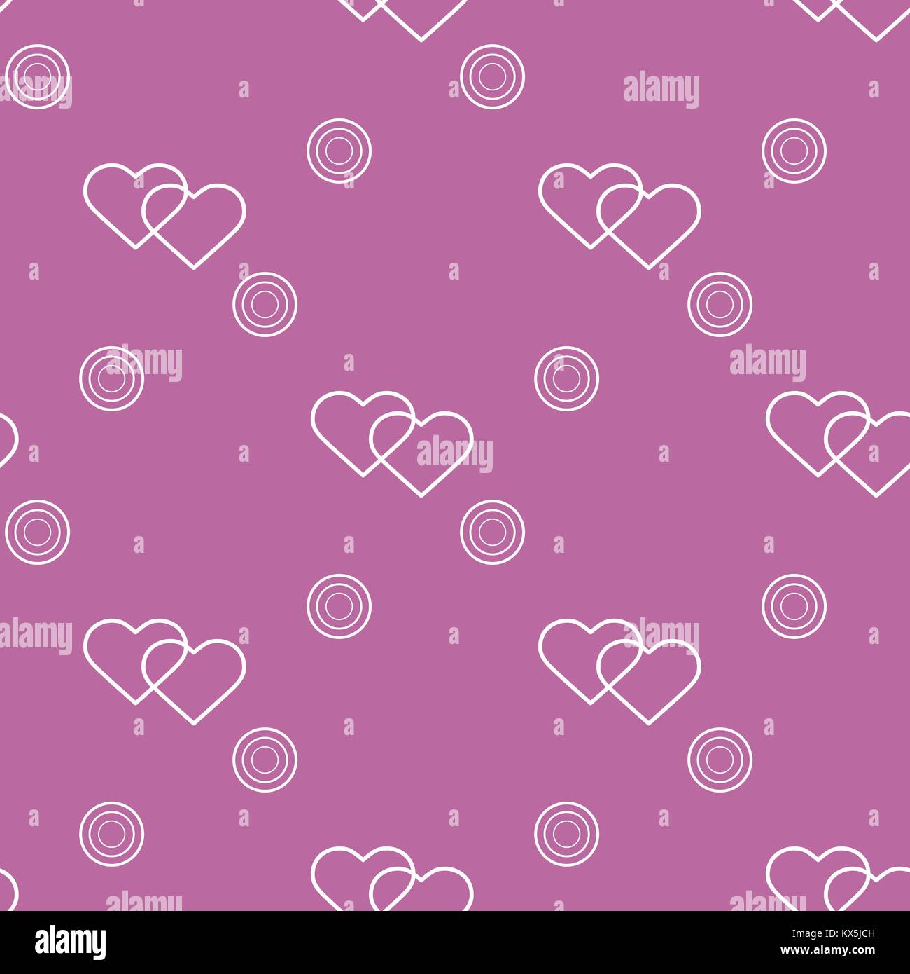 Seamless pattern with hearts and circles. Love theme. Design for banner ...
