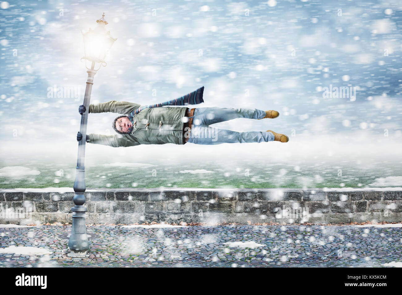 Blown away man hi-res stock photography and images - Alamy