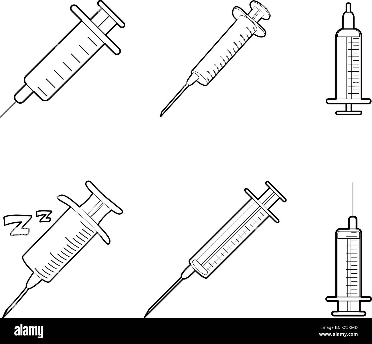 Syringe icon set, outline style Stock Vector Image & Art - Alamy