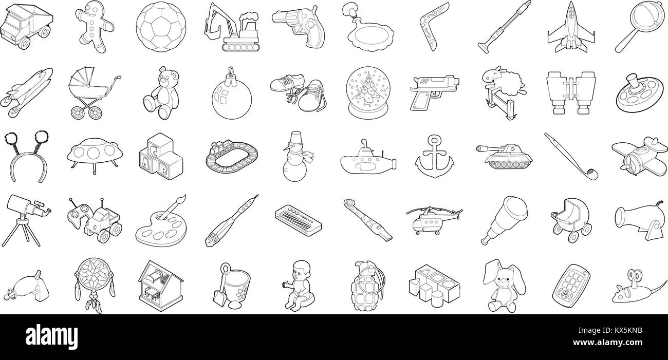 Toys icon set, outline style Stock Vector Image & Art - Alamy
