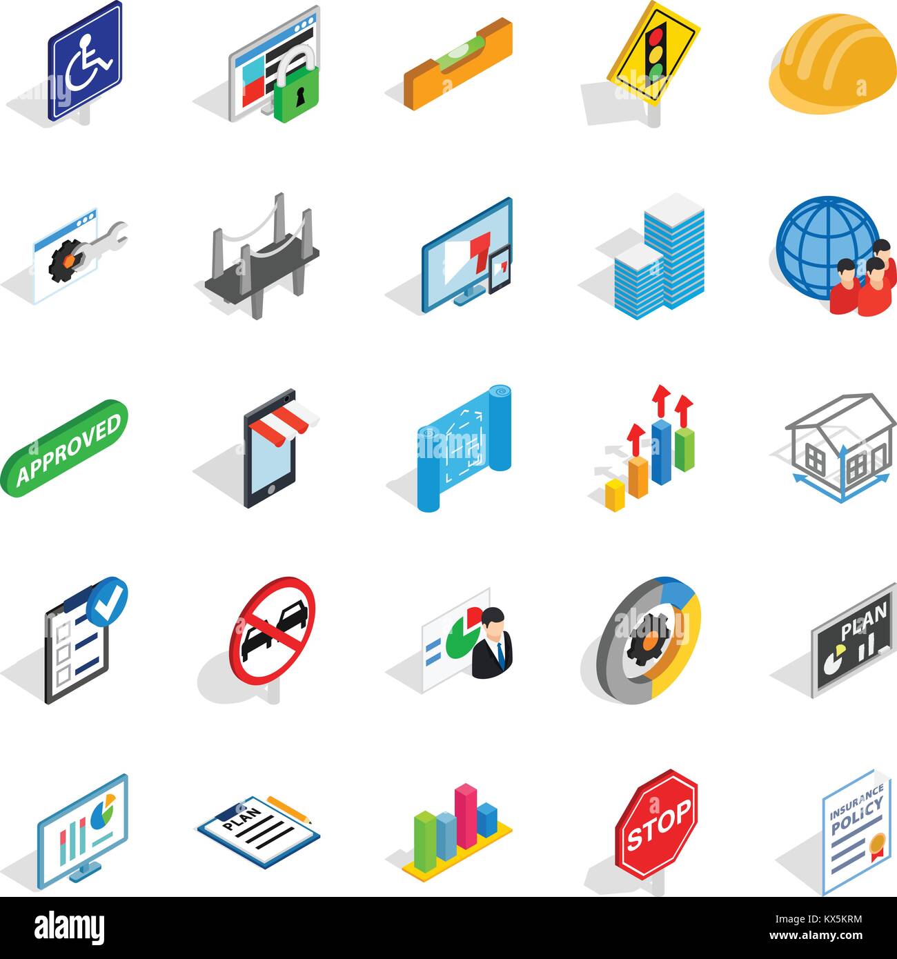 Resolve icons set, isometric style Stock Vector Image & Art - Alamy