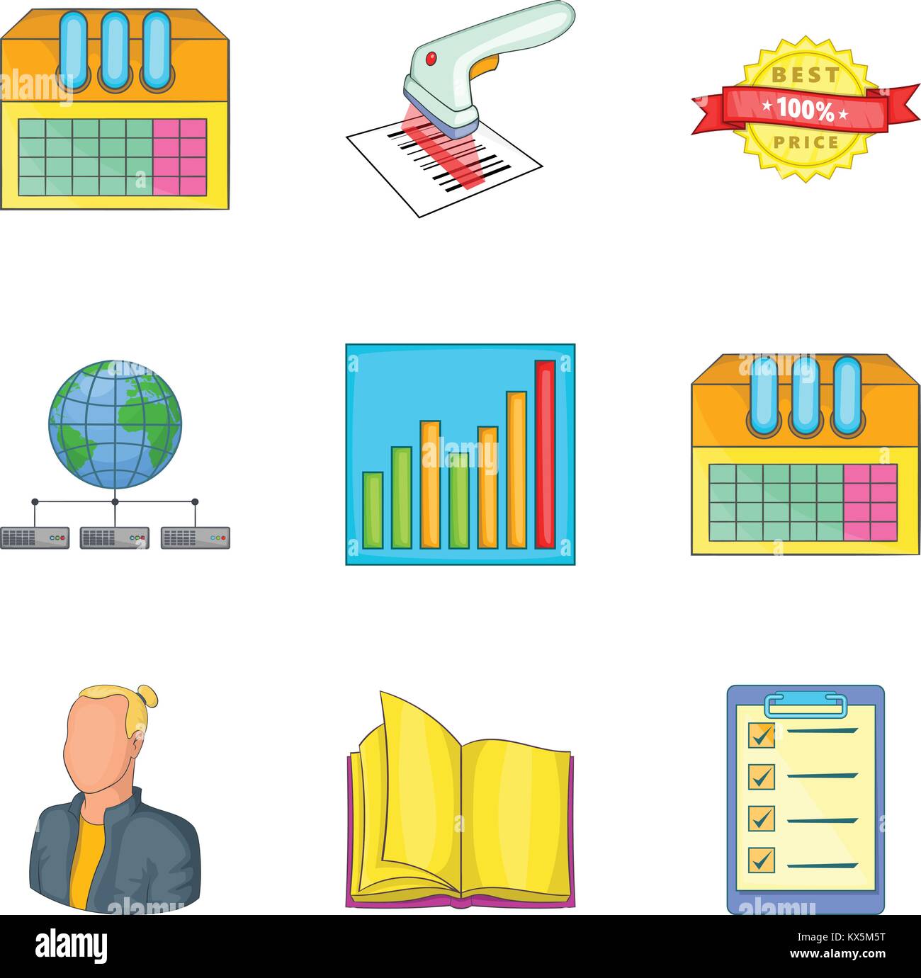 Business of the future icons set, cartoon style Stock Vector Image ...
