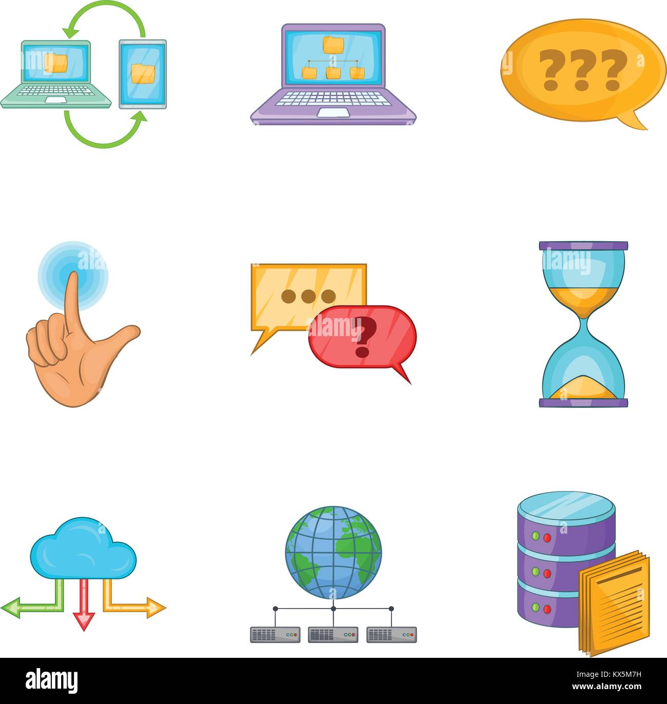 Progressive advertising icons set, cartoon style Stock Vector Image ...