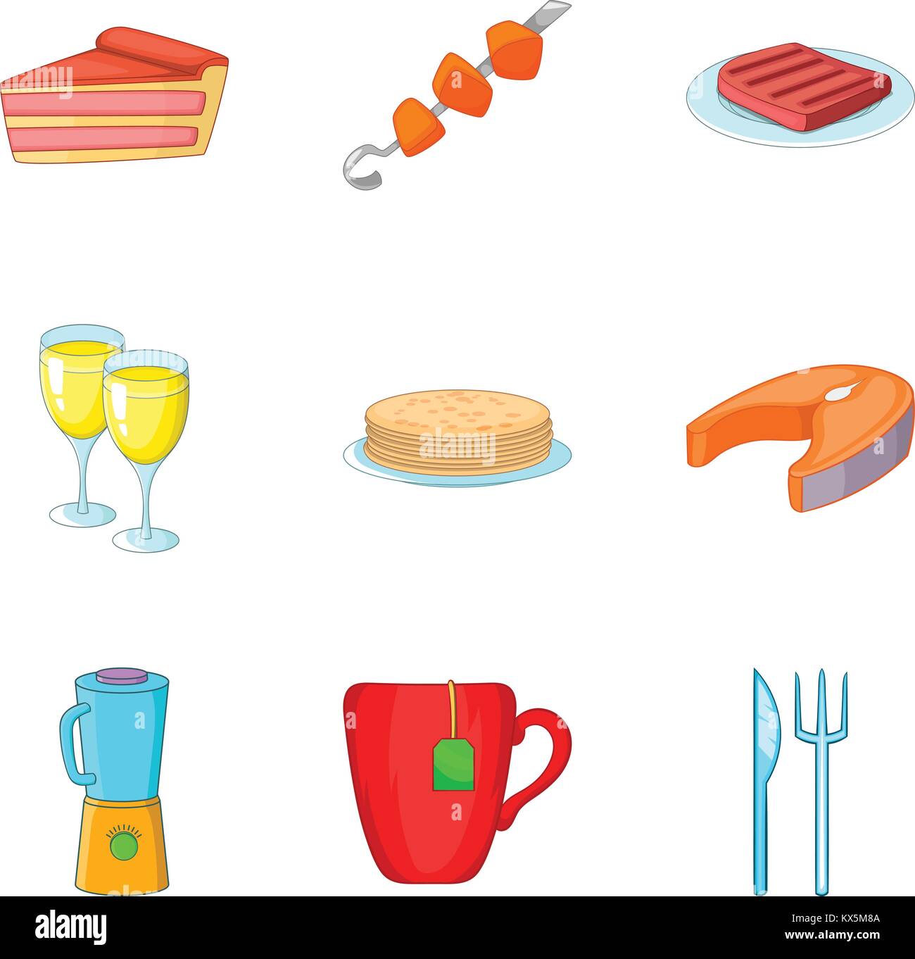 Luxury dinner icons set, cartoon style Stock Vector Image & Art - Alamy