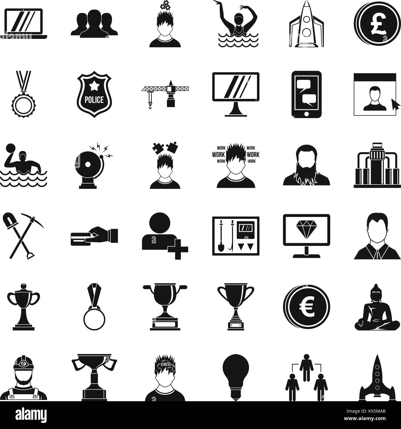 Leadership icons set, simple style Stock Vector Image & Art - Alamy
