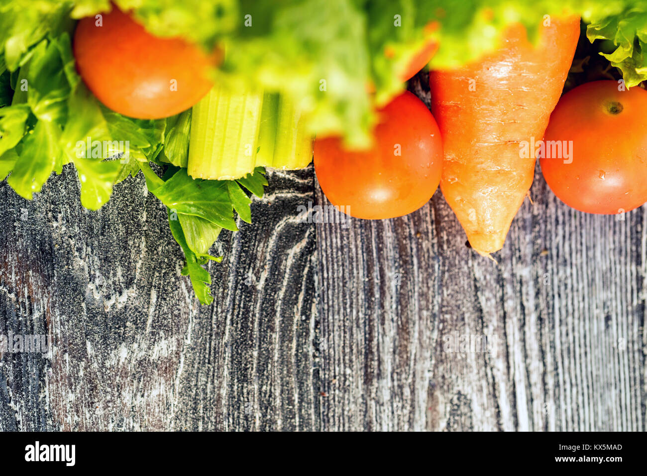 Healthy diet of edible greens and vegetables Stock Photo - Alamy