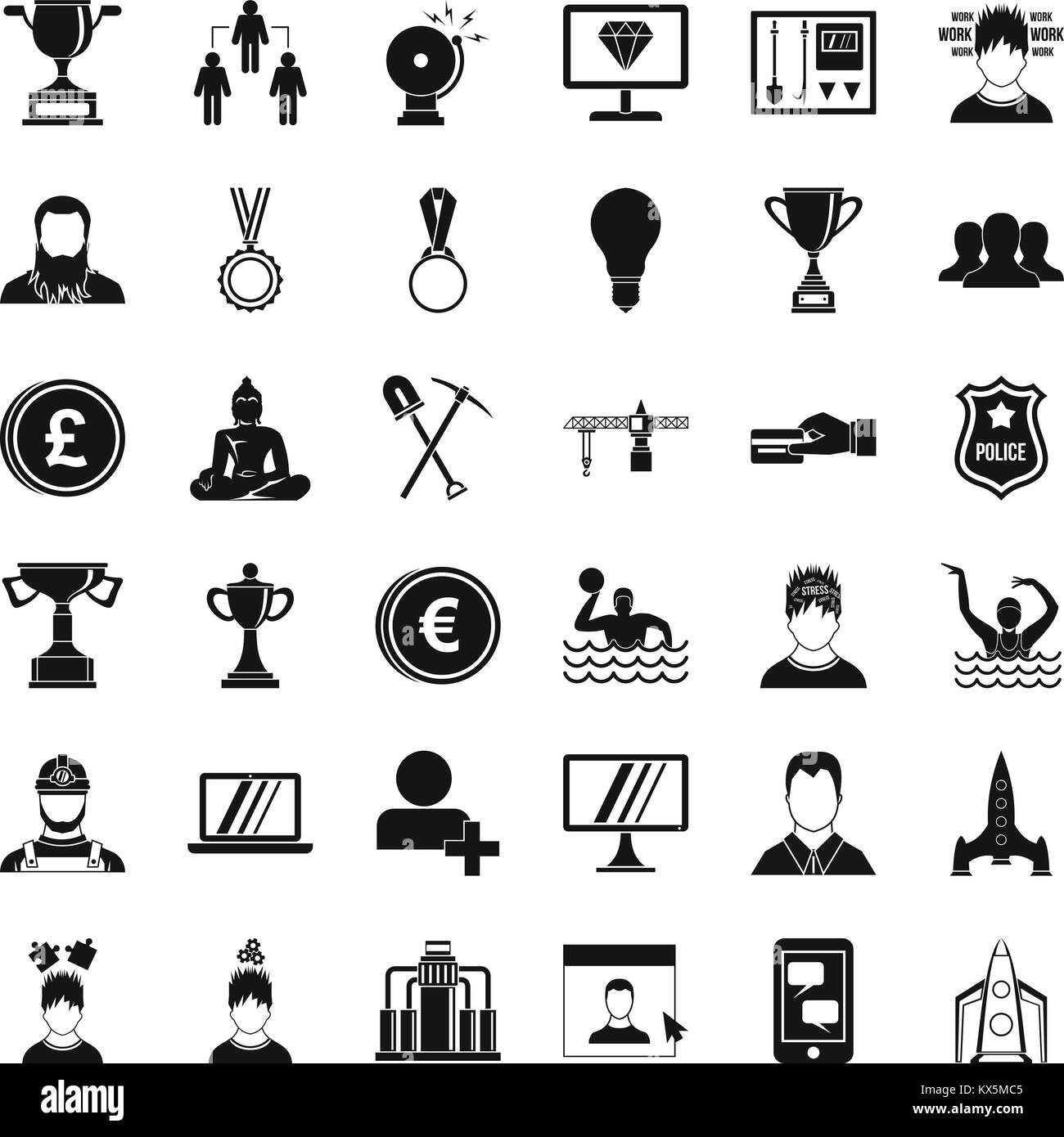 Solution icons set, simple style Stock Vector Image & Art - Alamy