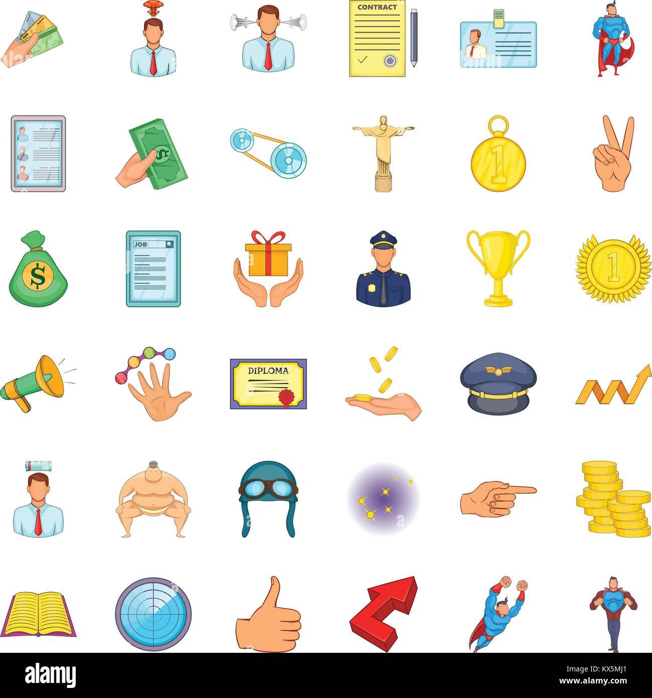 Strategy icons set, cartoon style Stock Vector Image & Art - Alamy