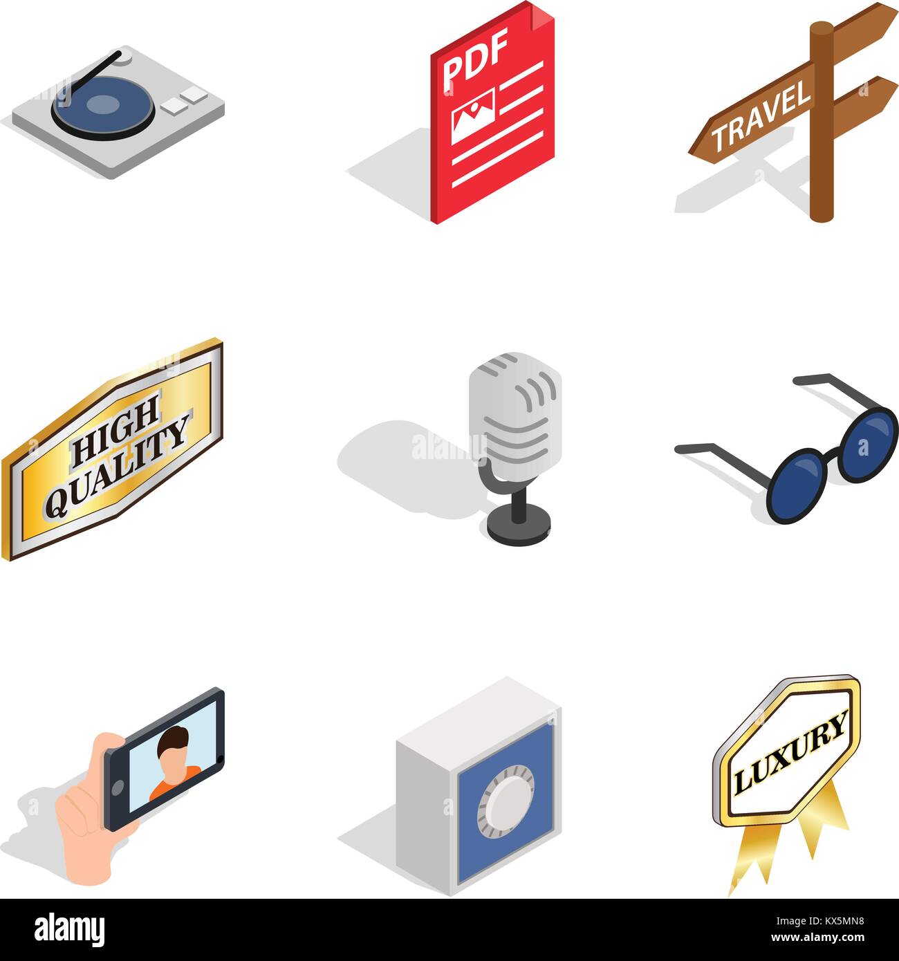 Music maker icons set, isometric style Stock Vector Image & Art - Alamy