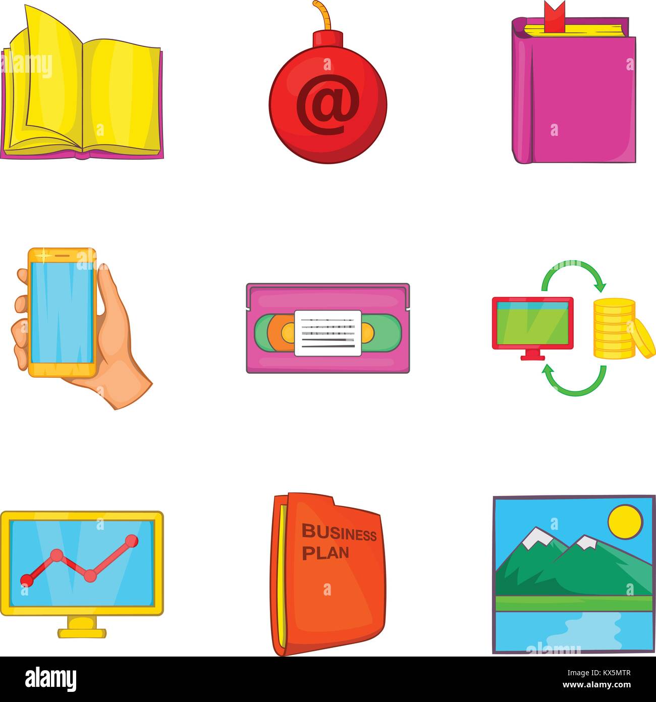 Archive icons set, cartoon style Stock Vector Image & Art - Alamy