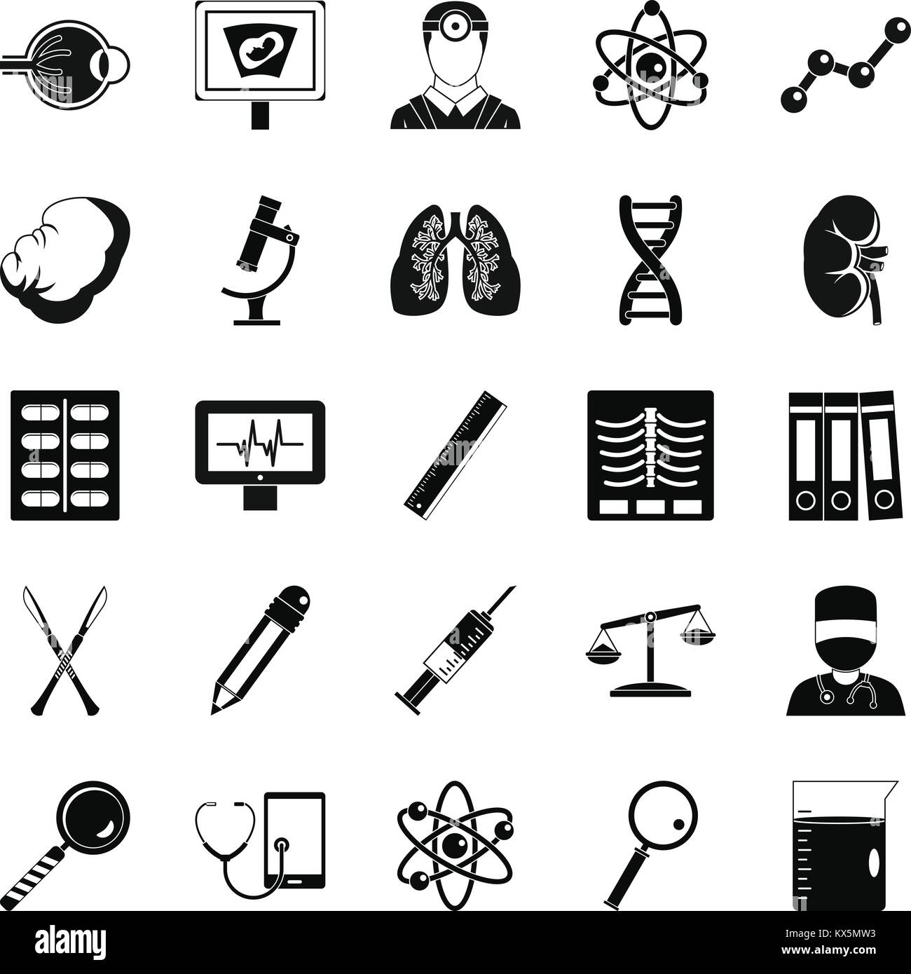 Evaluation icons set, simple style Stock Vector Image & Art - Alamy