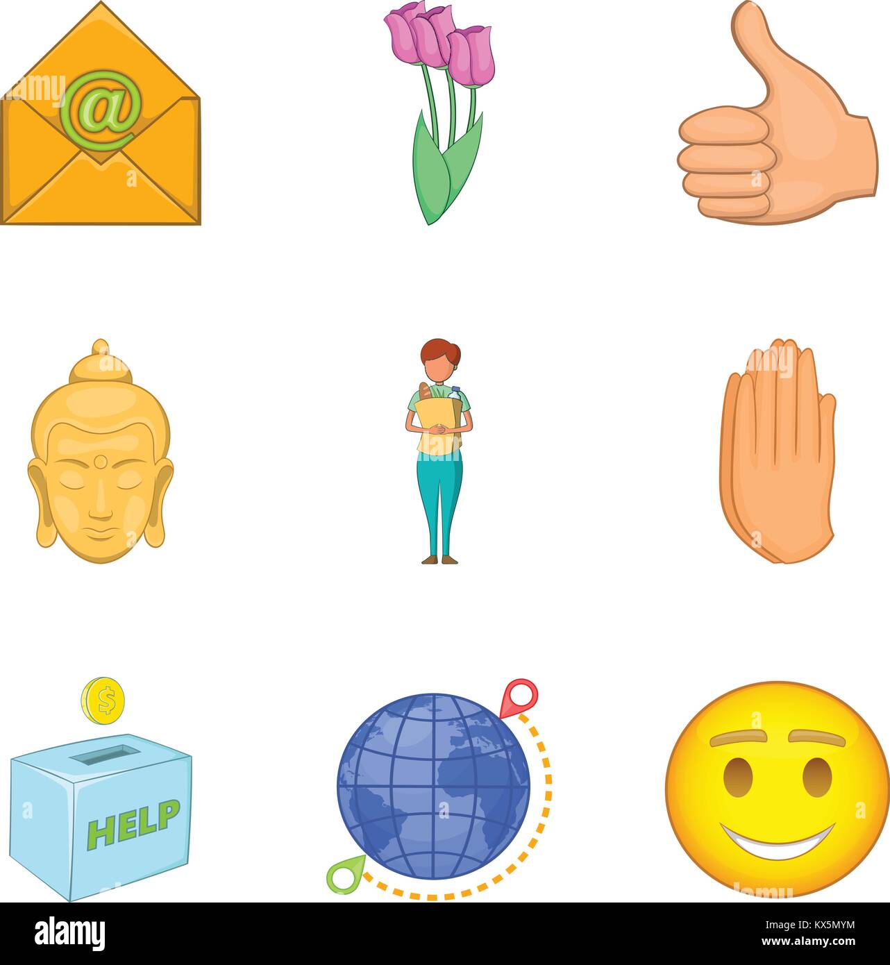 Oblation icons set, cartoon style Stock Vector Image & Art - Alamy