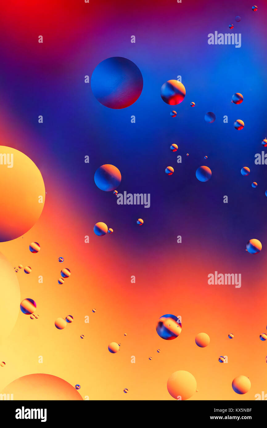 Colorful artificial background with bubbles. Artificial lighting ...