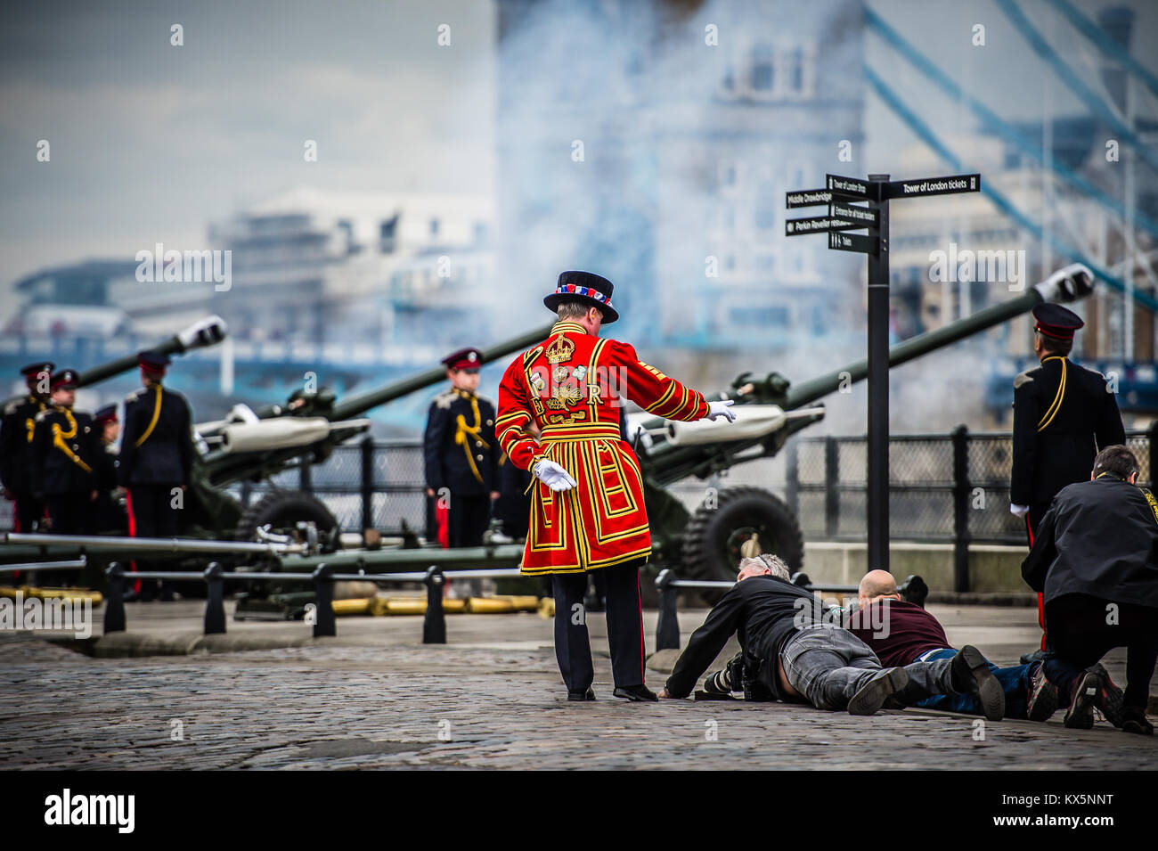 Yeoman Gaoler asks press photographers to move during Queens Birthday ...