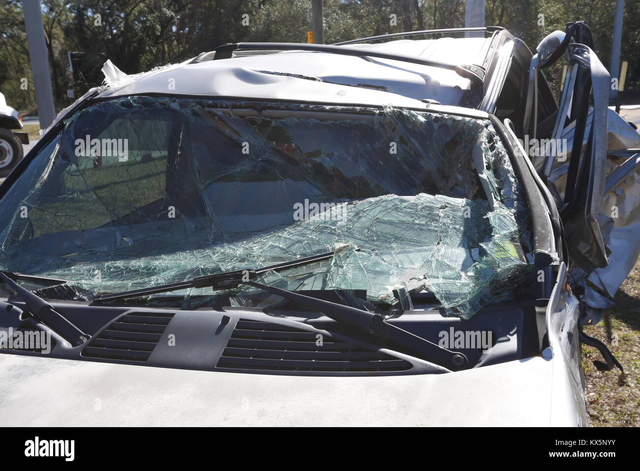 Automobile after a fatal car crash Stock Photo - Alamy