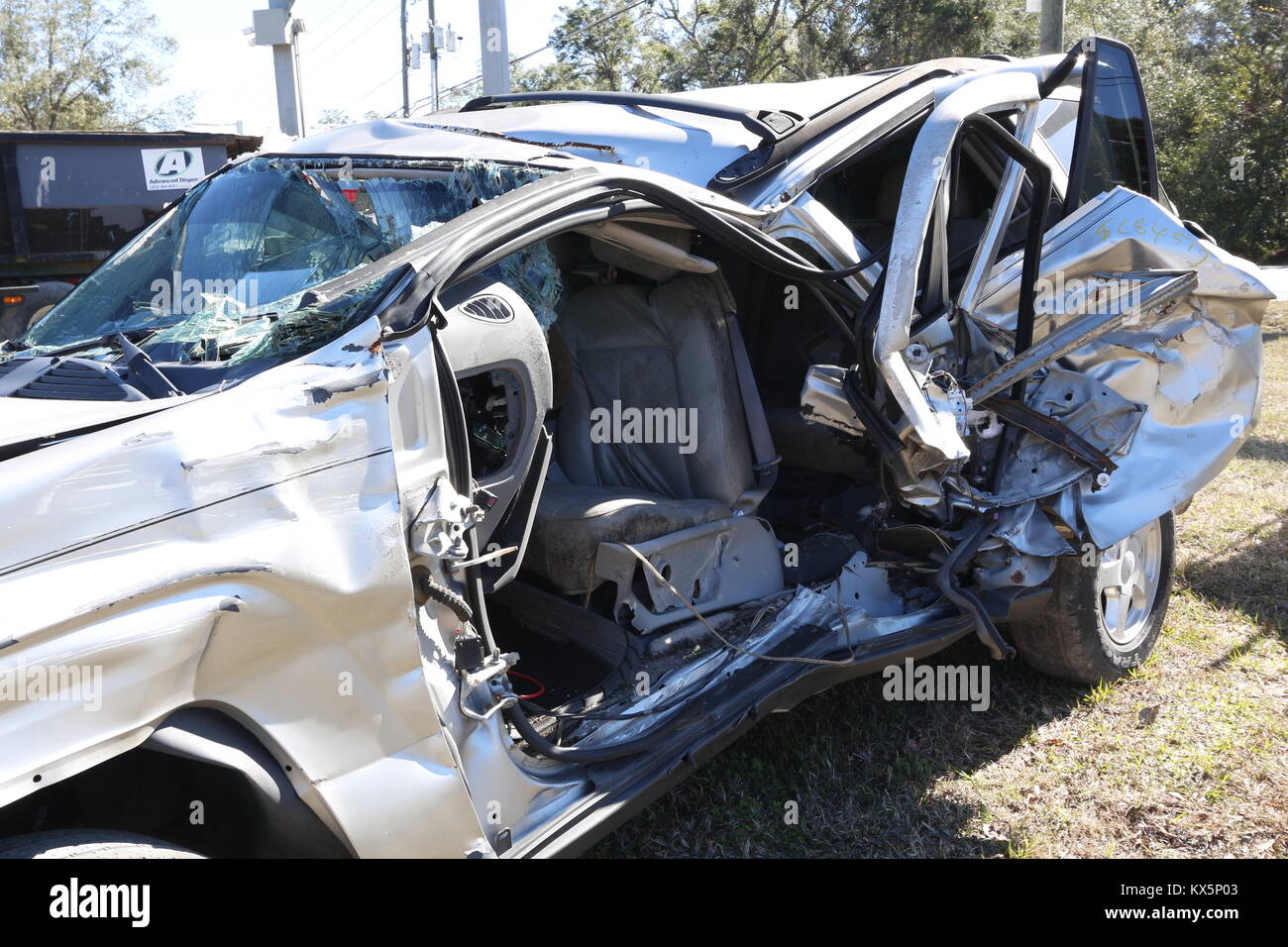 Automobile after a fatal car crash Stock Photo - Alamy