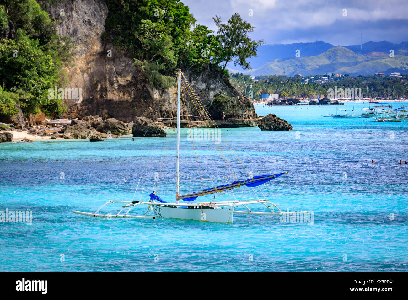 Filipino boat in the sea, Boracay, Philippines Stock Photo - Alamy