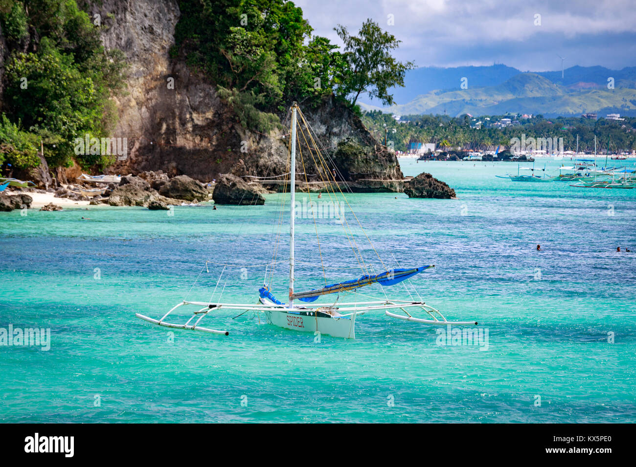 Filipino boat in the sea, Boracay, Philippines Stock Photo - Alamy
