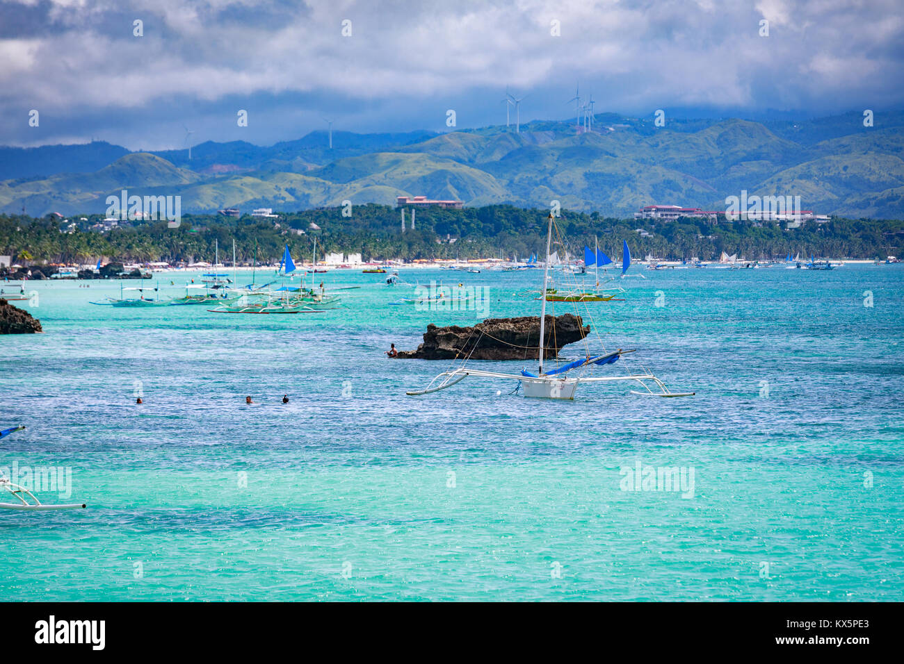 Filipino boat in the sea, Boracay, Philippines Stock Photo - Alamy