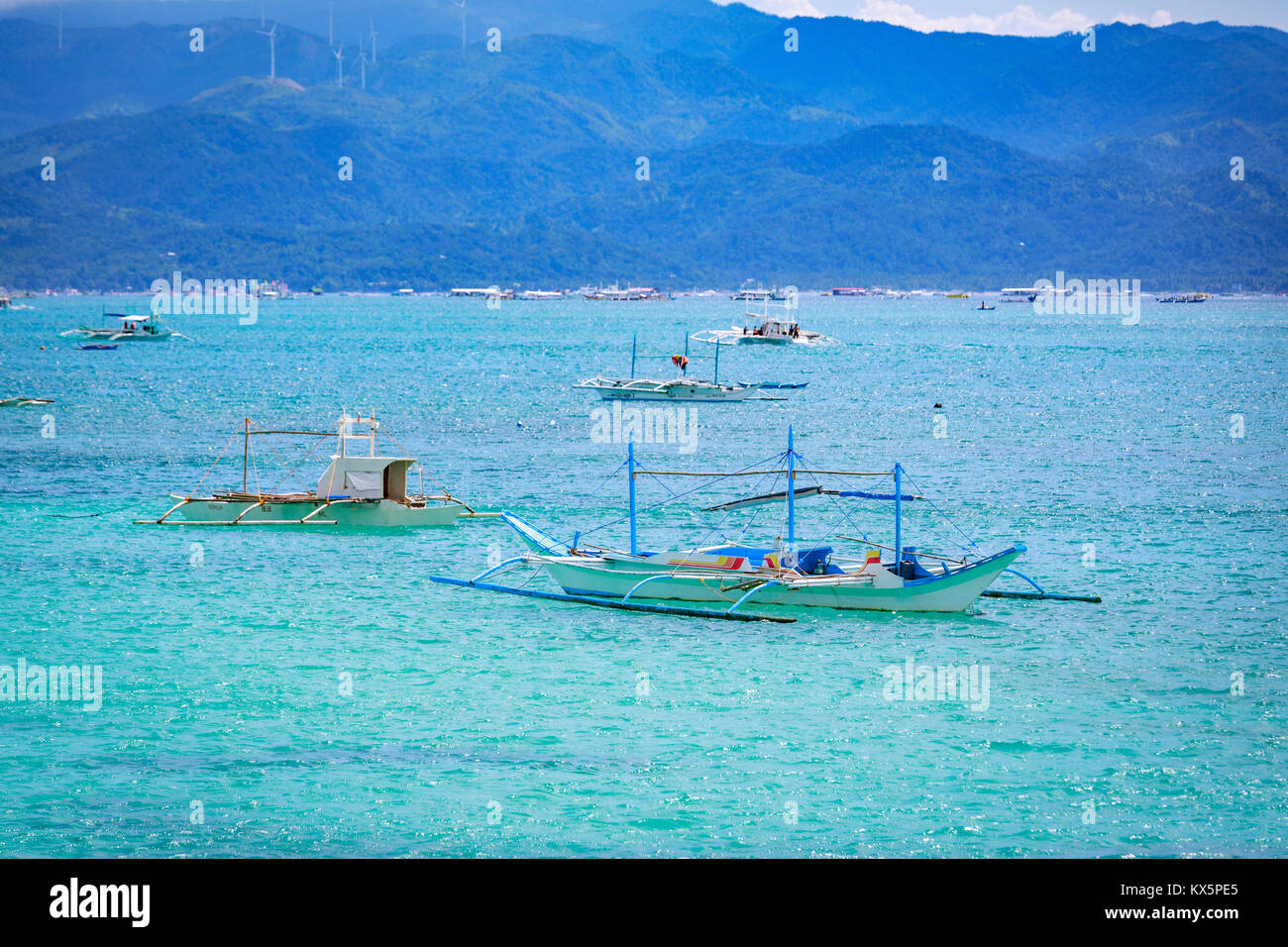 Filipino boat in the sea, Boracay, Philippines Stock Photo - Alamy
