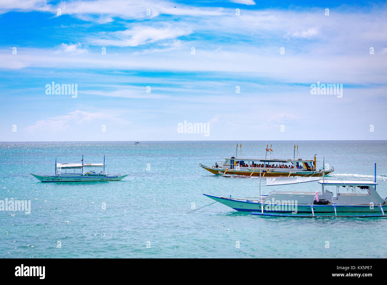Filipino boat in the sea, Boracay, Philippines Stock Photo - Alamy