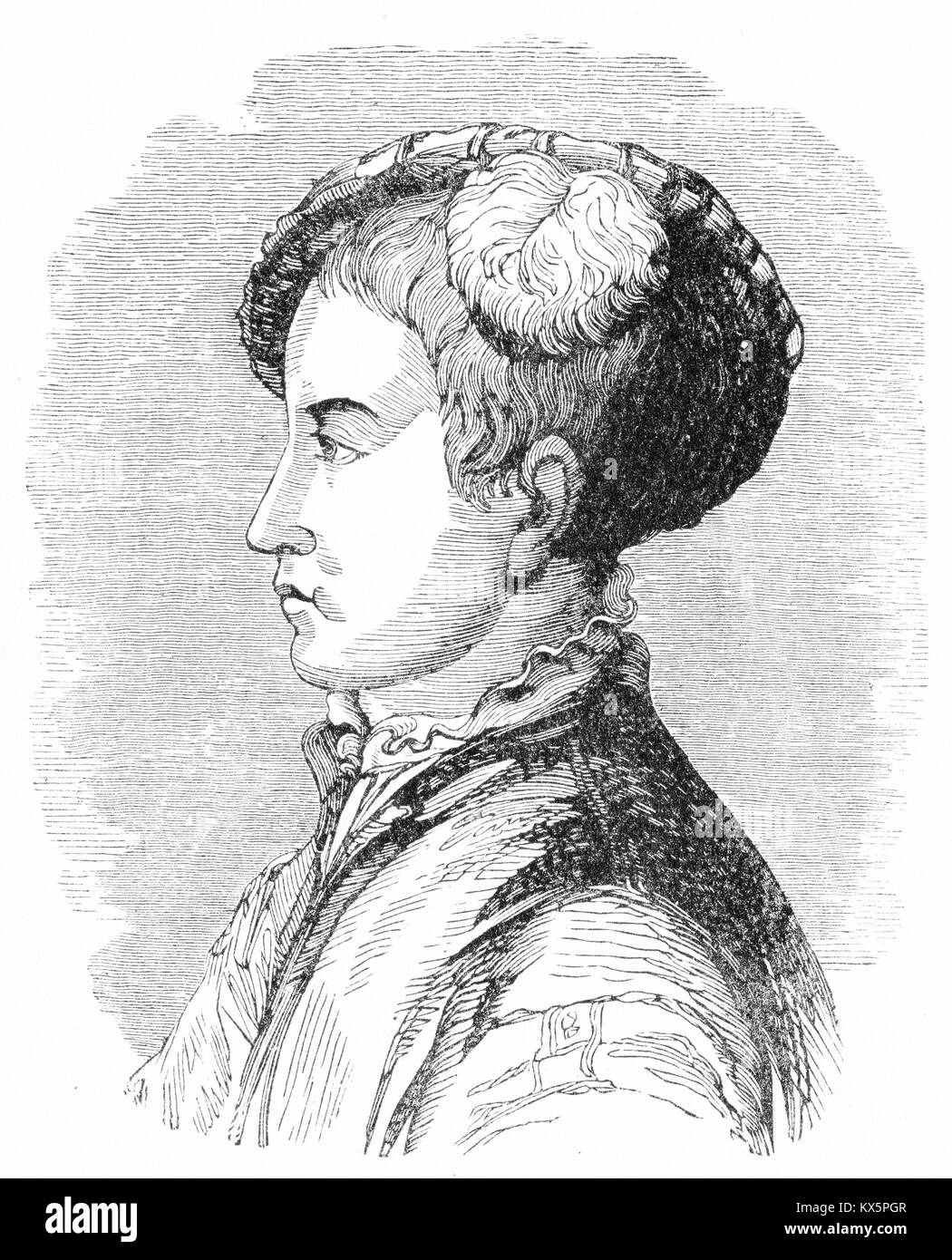 Engraving of Edward VI, Tudor King of England. From Elizabeth, by Jacob ...