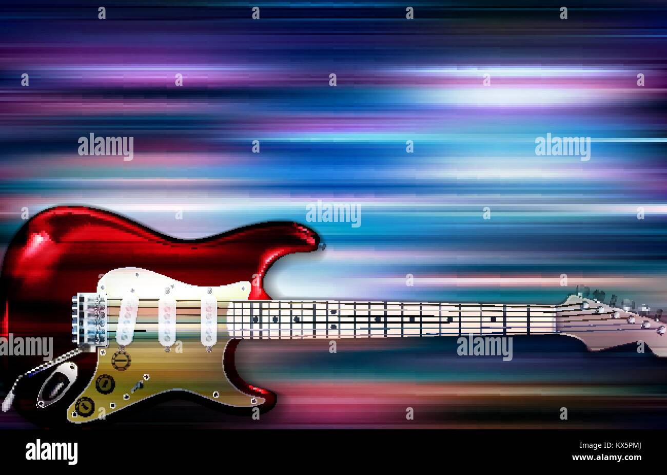 abstract blue white music background with electric guitar Stock Vector ...